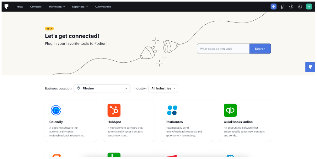 Connecting simPRO to Podium