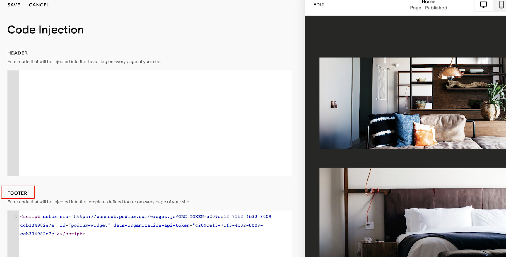 Installing Webchat on Squarespace