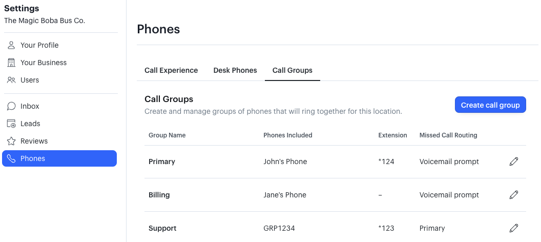 Setting Up Call Groups and Routing