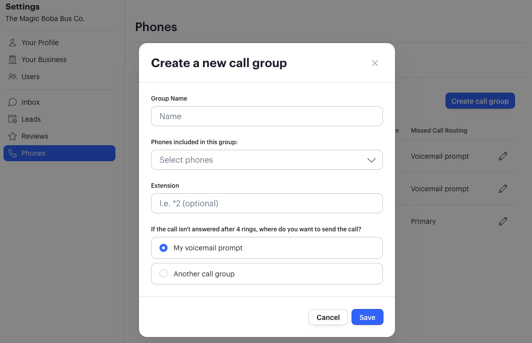 Setting Up Call Groups and Routing
