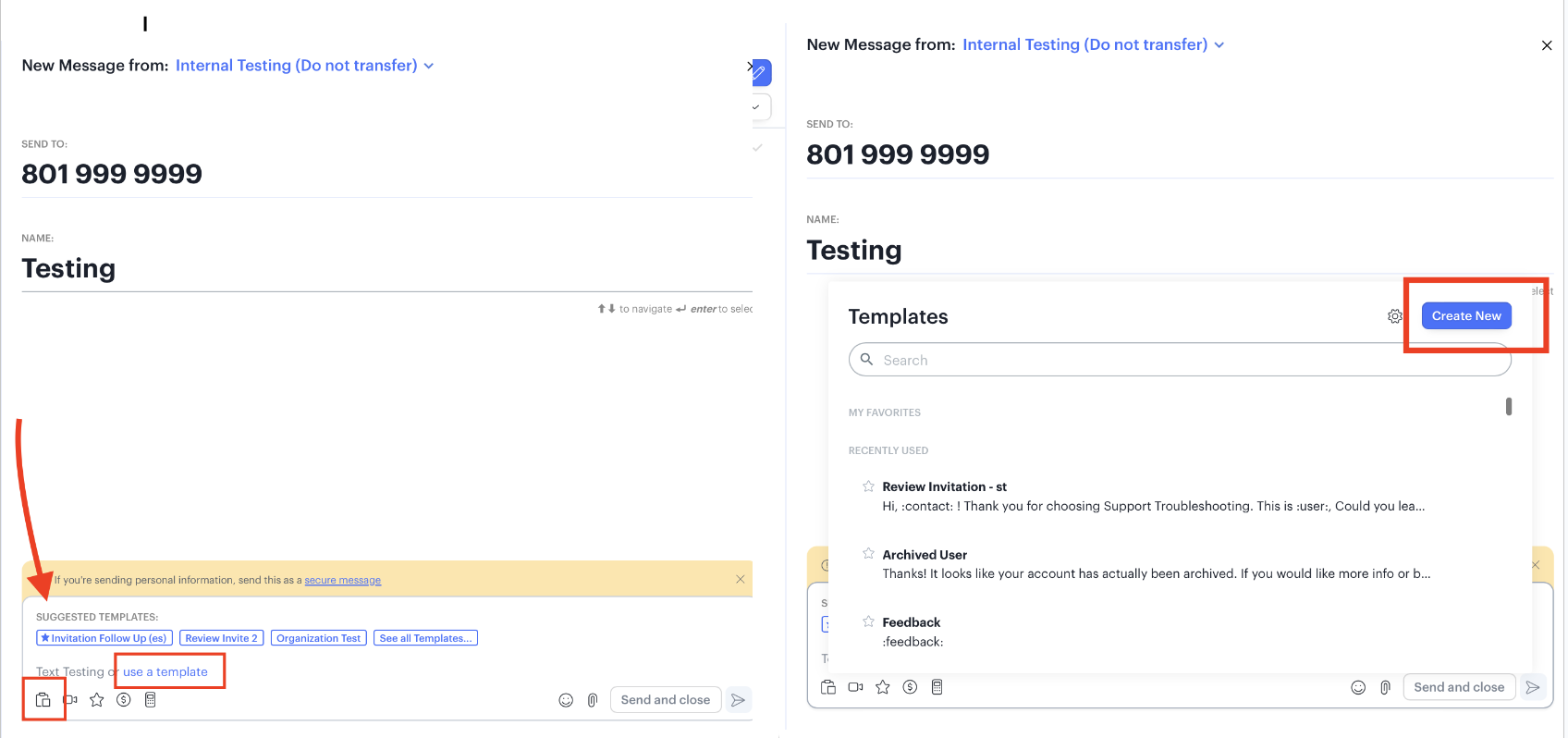 Creating & Editing Messaging Templates