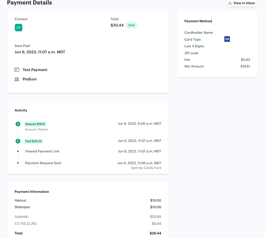 Podium Payments Reports