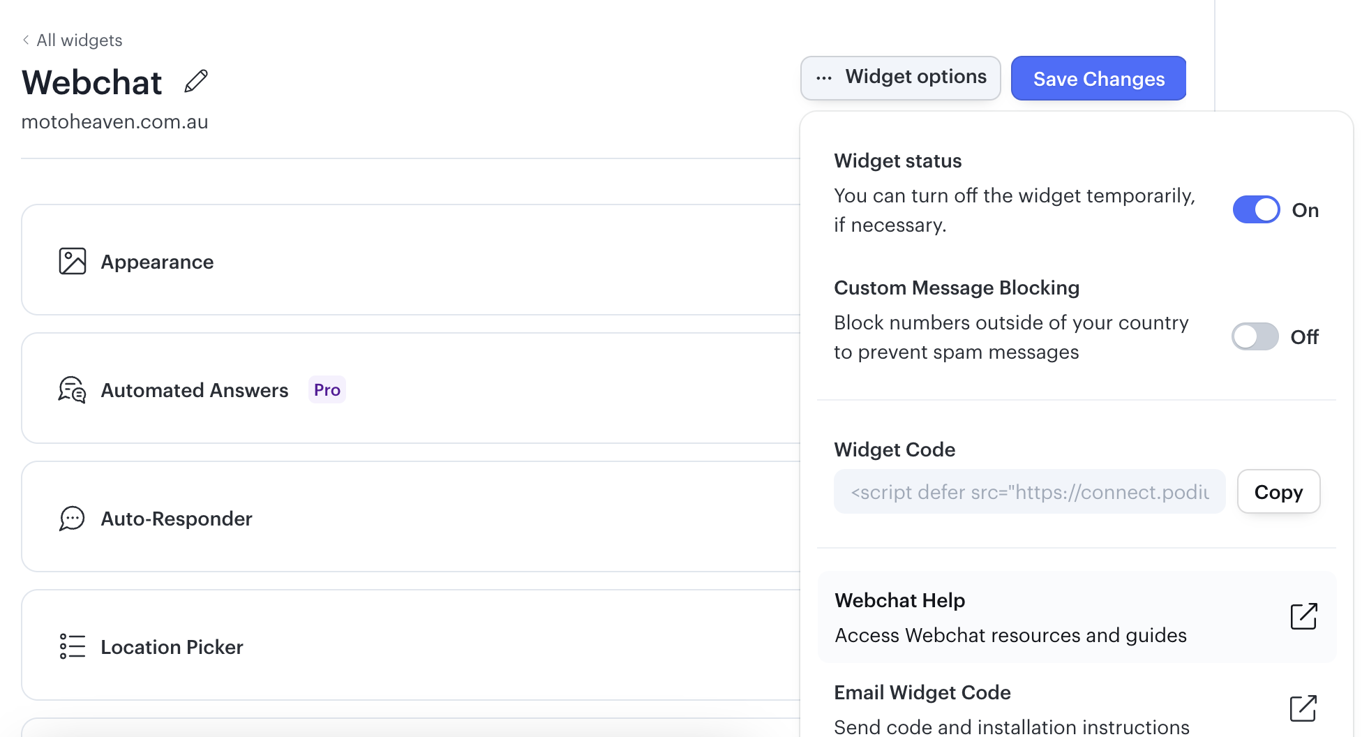 Customizing Your Webchat Widget