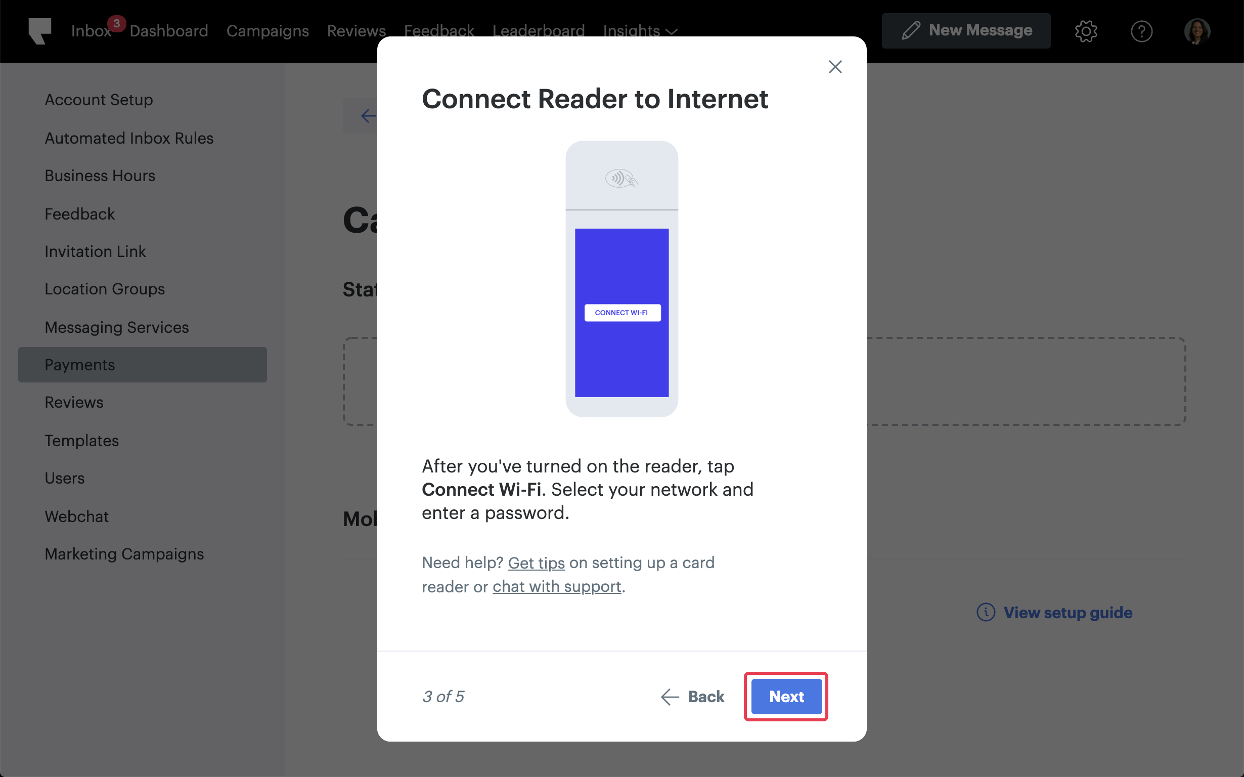 Setting Up In-Store Card Readers (BBPOS WisePOS E)