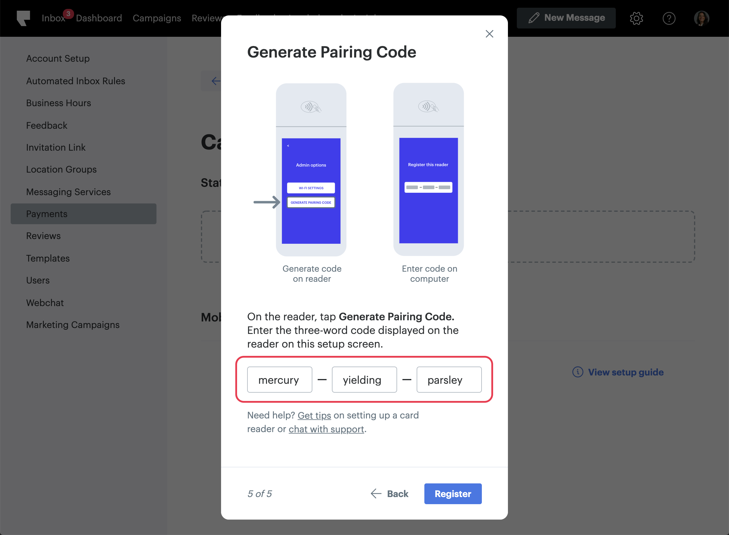 Setting Up In-Store Card Readers (BBPOS WisePOS E)